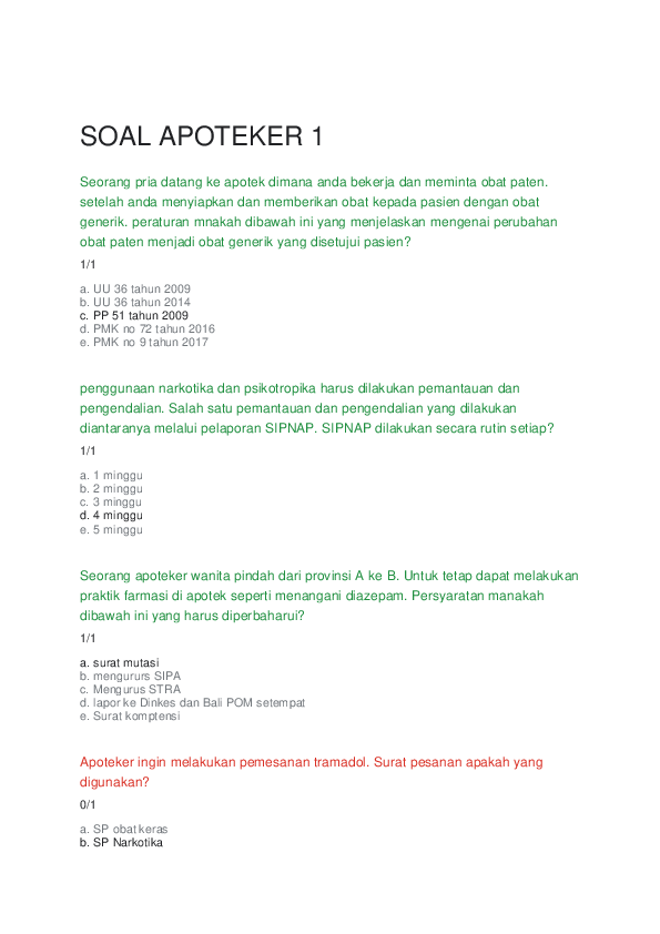 (PDF) SOAL APOTEKER