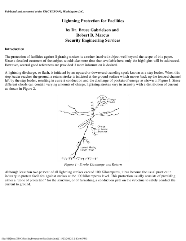 (PDF) Lightning Protection for Facilities