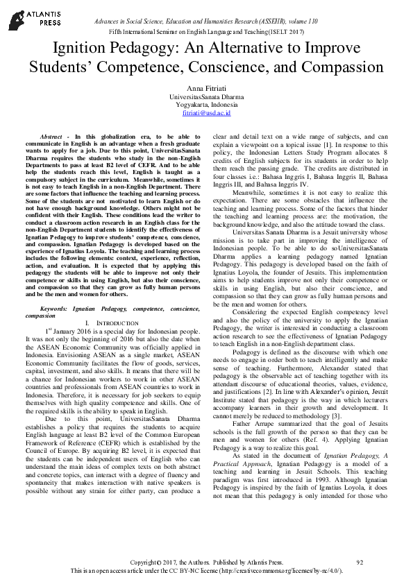 Pdf Ignition Pedagogy An Alternative To Improve Students Competence