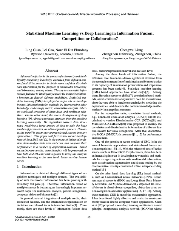 (PDF) Statistical Machine Learning vs Deep Learning in Information ...