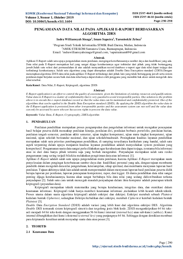 (PDF) Pengamanan Data Nilai Pada Aplikasi E-Raport Berdasarkan ...