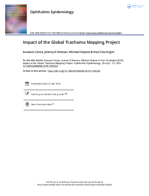 (PDF) Impact of the Global Trachoma Mapping Project