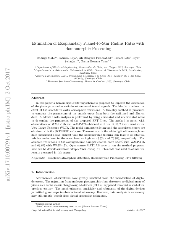 Estimation of exoplanetary planet-to-star radius ratio with homomorphic processing