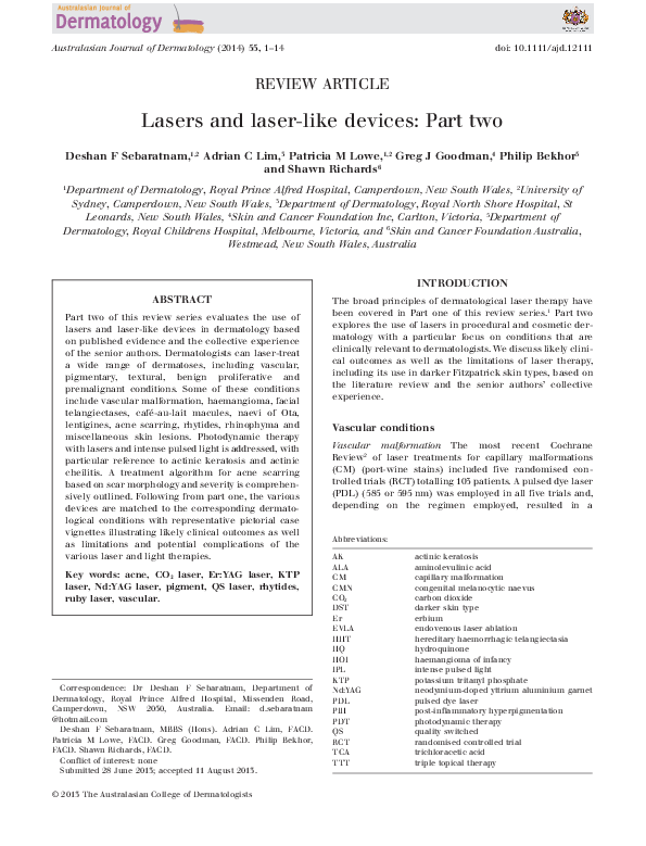 (PDF) Lasers and laser-like devices: Part one
