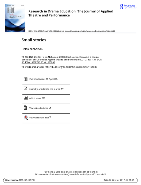 (PDF) Small stories