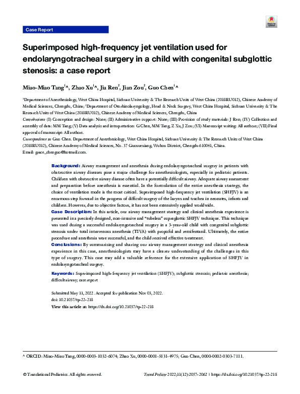(PDF) Superimposed high-frequency jet ventilation used for ...