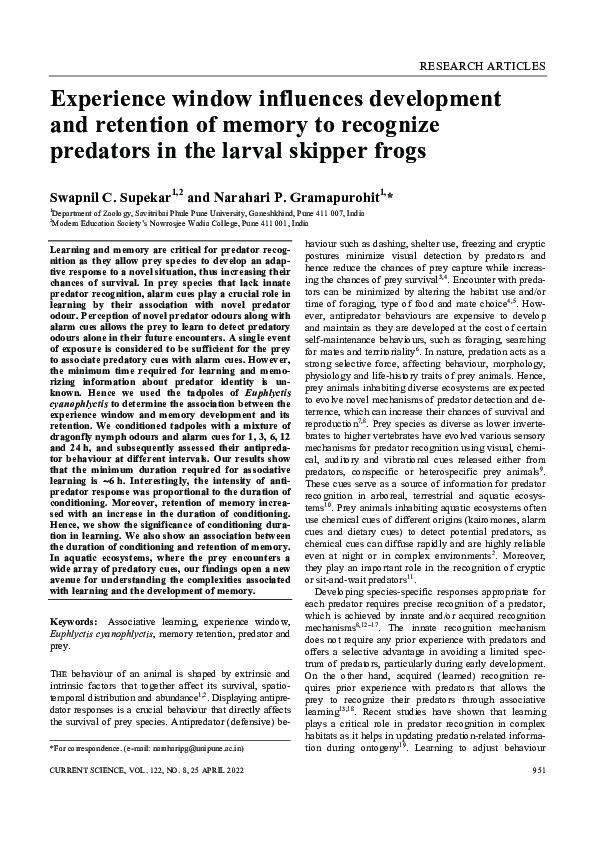 (PDF) Experience window influences development and retention of memory ...