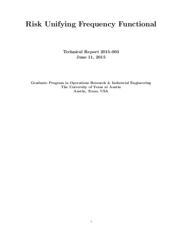 (PDF) Risk Unifying Frequency Functional
