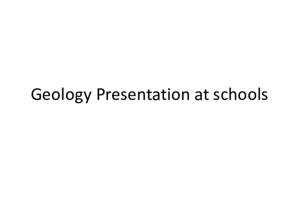 (PDF) Presentation of the subject of Geology to schools