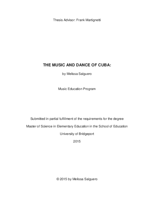 (PDF) The Music and Dance of Cuba