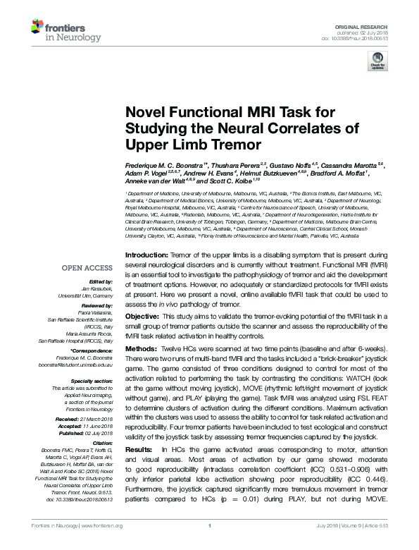 (PDF) Novel Functional MRI Task for Studying the Neural Correlates of ...