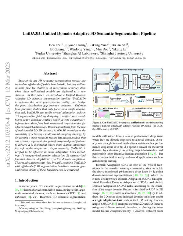 (PDF) ADAS: A Simple Active-and-Adaptive Baseline for Cross-Domain 3D Semantic Segmentation