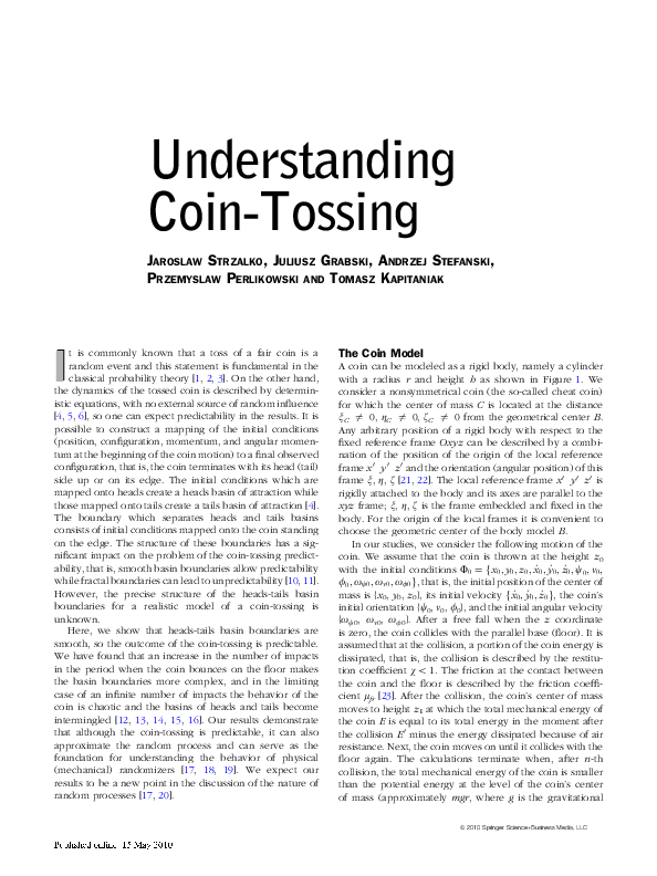 (PDF) Understanding Coin-Tossing