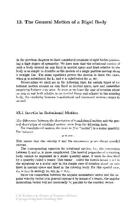 (PDF) General Motion of a Rigid Body