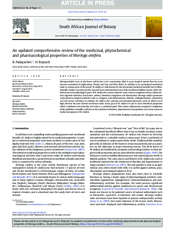 (PDF) An updated comprehensive review of the medicinal, phytochemical and pharmacological ...