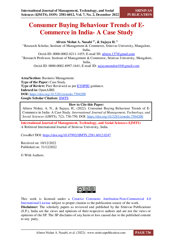 (PDF) Consumer Buying Behaviour Trends of E-Commerce in India-A Case Study