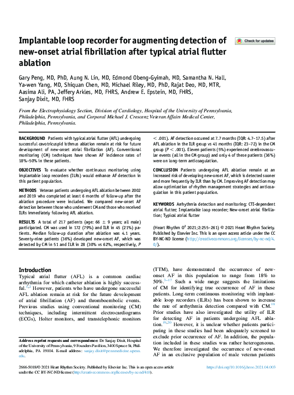 Pdf Implantable Loop Recorder For Augmenting Detection Of New Onset Atrial Fibrillation After