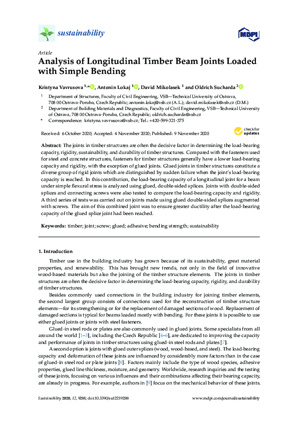 (PDF) Analysis of Longitudinal Timber Beam Joints Loaded with Simple ...