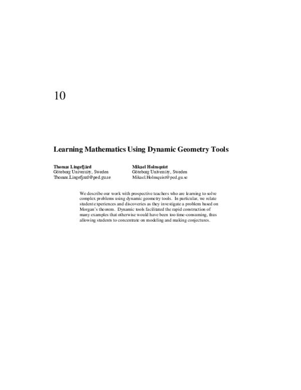 (PDF) Learning Mathematics Using Dynamic Geometry Tools
