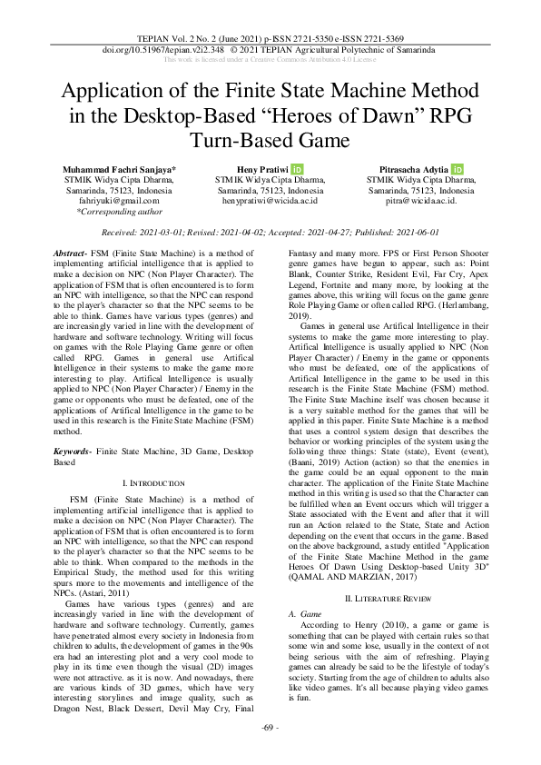 (PDF) Application of the Finite State Machine Method in the Desktop ...