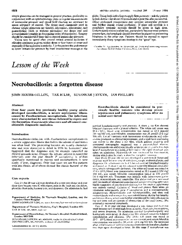 (PDF) Necrobacillosis: a forgotten disease