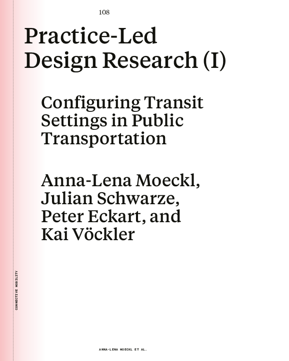 (PDF) Practice-Led Design Research (I): Configuring Transit Settings in ...