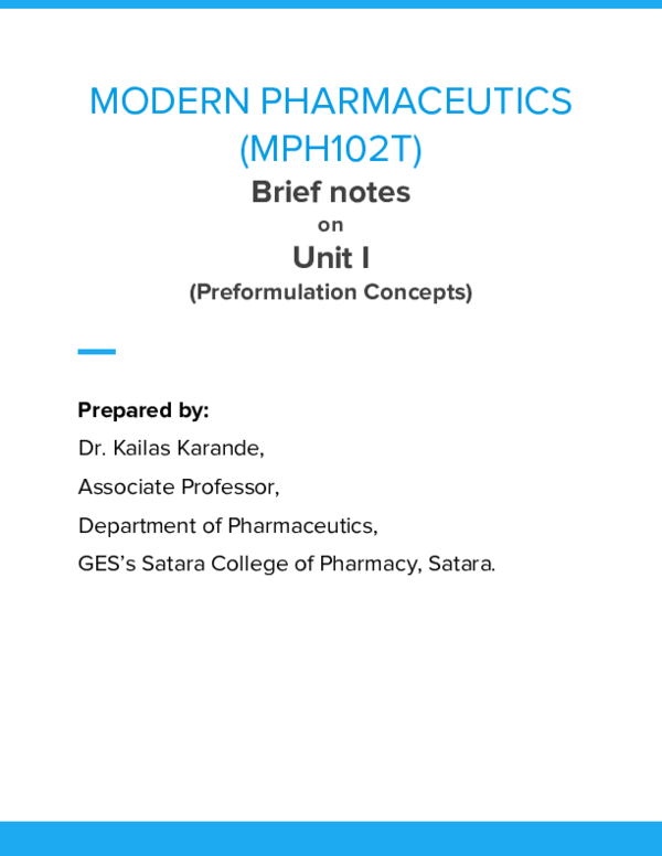 (PDF) Short notes Unit I