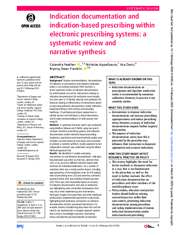 (PDF) Indication documentation and indication-based prescribing within ...