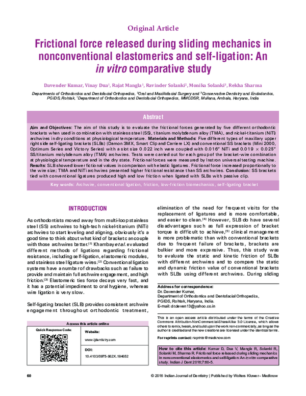 (PDF) Frictional force released during sliding mechanics in nonconventional elastomerics and ...
