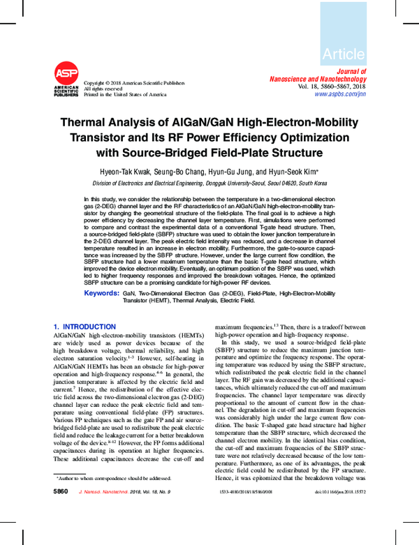 (PDF) Thermal analysis of AlGaN/GaN high-electron-mobility transistors by infrared microscopy