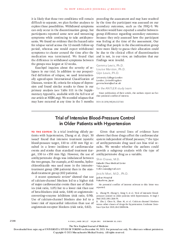 (PDF) Trial of Intensive Blood-Pressure Control in Older Patients with ...