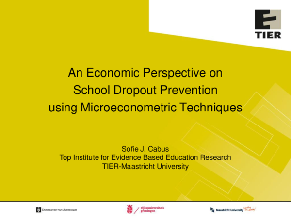 (PDF) An economic perspective on school dropout prevention using ...