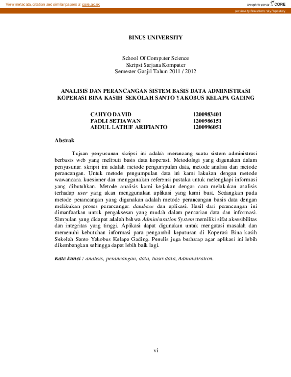 (PDF) Analisis Dan Perancangan Sistem Basis Data Administrasi Koperasi ...
