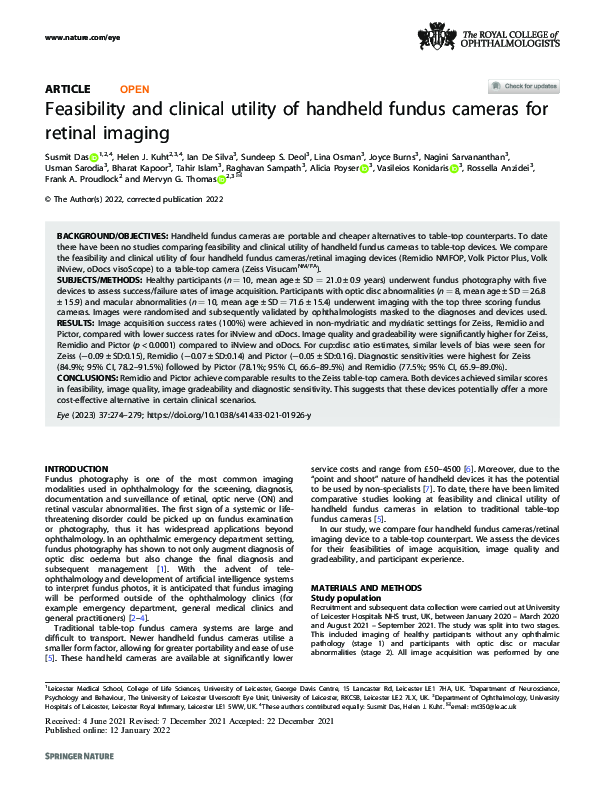 (PDF) Feasibility and clinical utility of handheld fundus cameras for ...