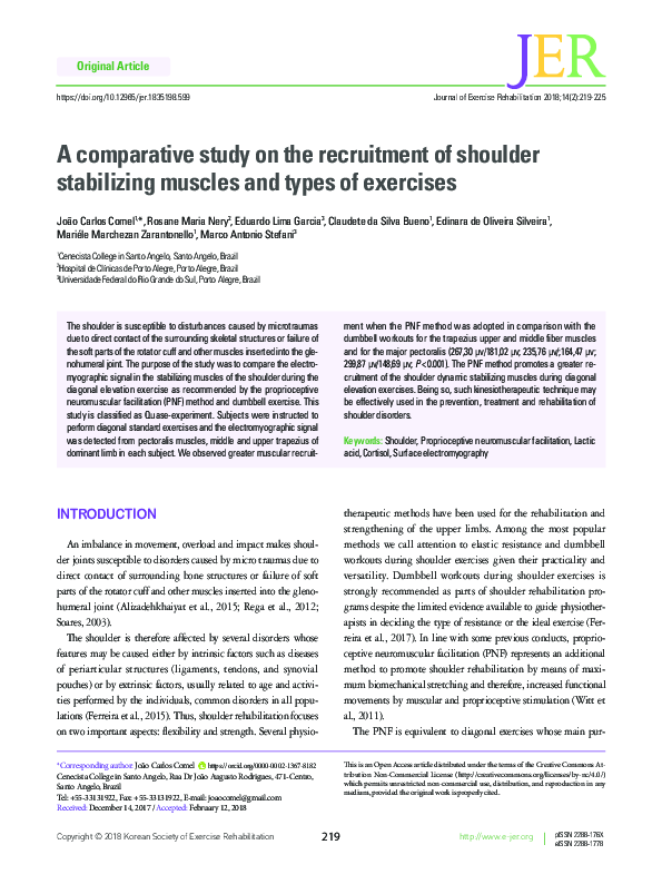 (PDF) A comparative study on the recruitment of shoulder stabilizing ...