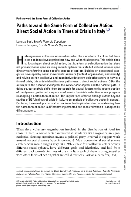 (PDF) Paths toward the Same Form of Collective Action: Direct Social ...