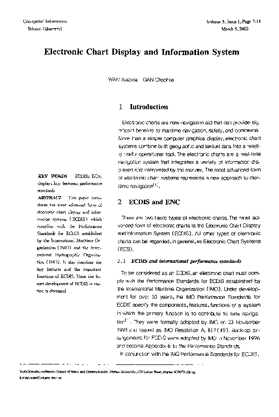 (PDF) Electronic chart display and information system
