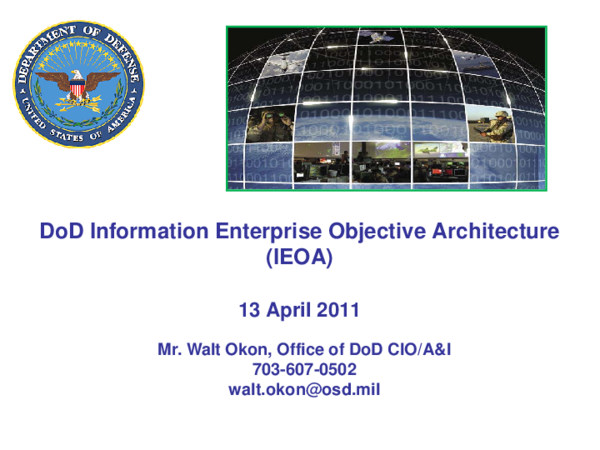 (PDF) DoD Information Enterprise Objective Architecture (IEOA)