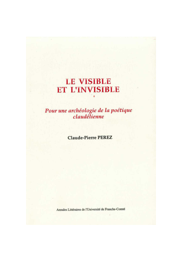 (PDF) Le visible et l’invisible