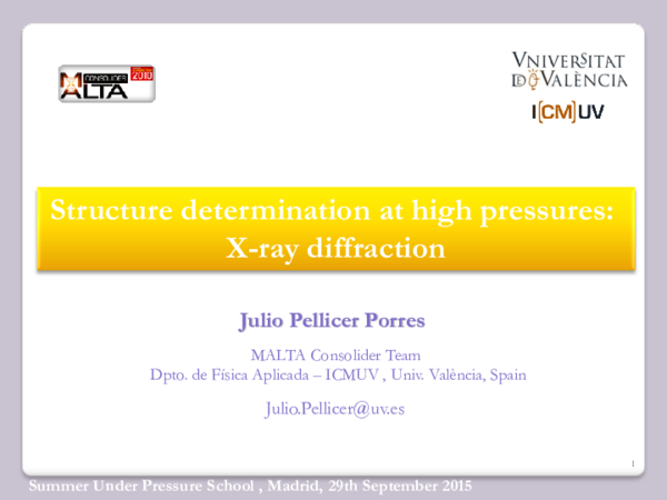(PDF) Structure determination at high pressures: X-ray diffraction ... (PDF) Structure determination at high pressures: X-ray diffraction ...