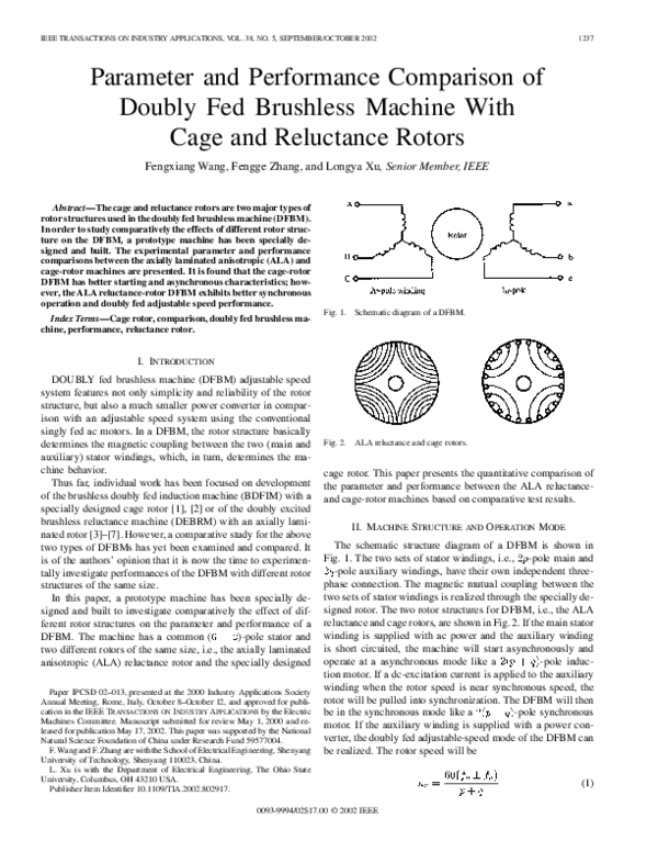 (PDF) Parameter and performance comparison of doubly fed brushless machine with cage and ...