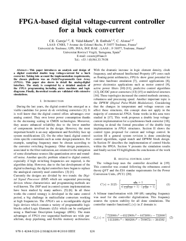 (PDF) FPGA-based digital voltage-current controller for a buck converter