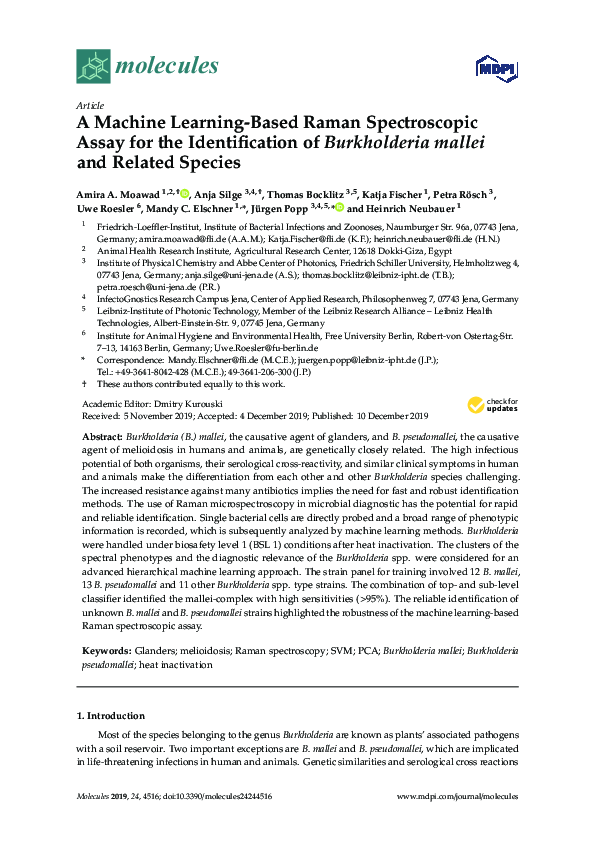 (PDF) A Machine Learning-Based Raman Spectroscopic Assay for the ...