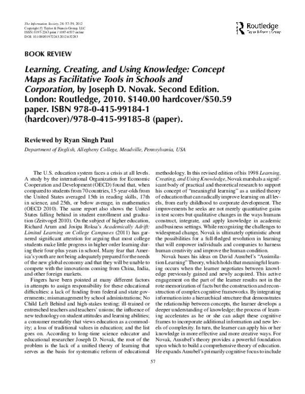 (PDF) A Review of “Learning, Creating, and Using Knowledge: Concept ...