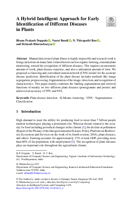 (PDF) A Hybrid Intelligent Approach for Early Identification of Different Diseases in Plants