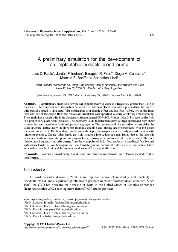 (PDF) A preliminary simulation for the development of an implantable ...