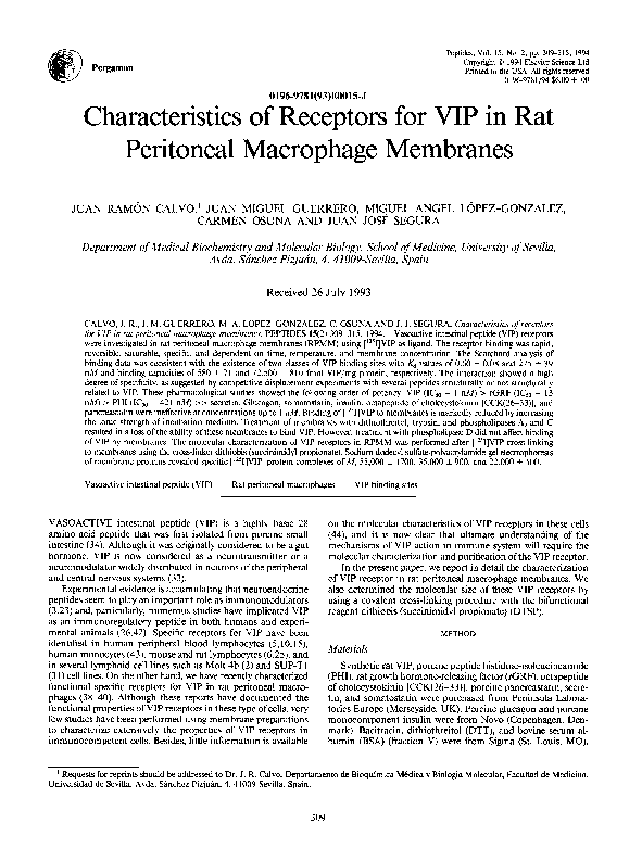 (PDF) Characteristics of receptors for VIP in rat peritoneal macrophage ...
