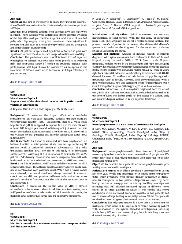 (PDF) Manifestations of spinal melanoma metastases: case presentation and literature review