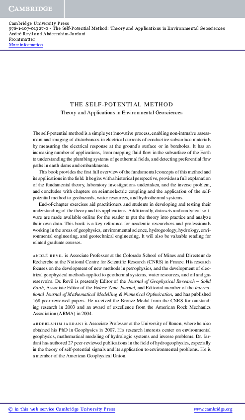 (PDF) The Self-Potential Method