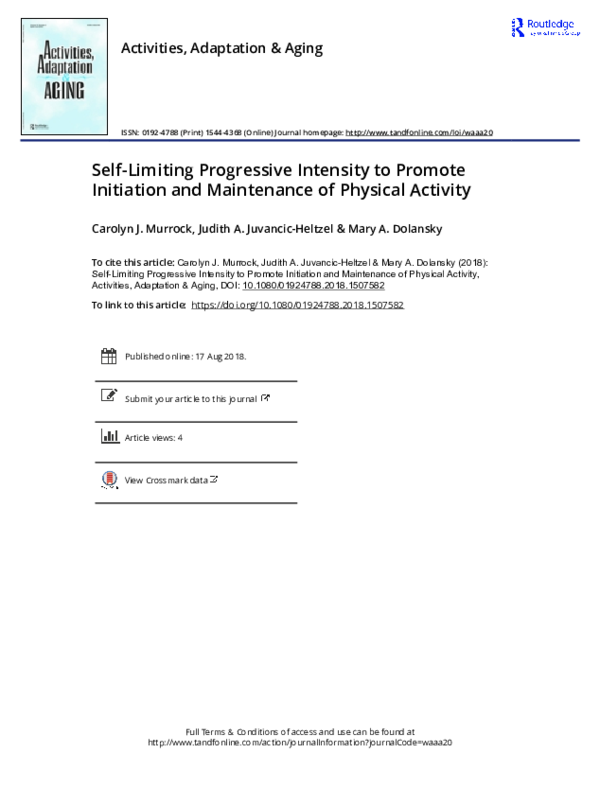 (PDF) Self-Limiting Progressive Intensity to Promote Initiation and ...